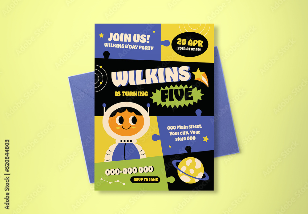 Birthday Invitation Layout Stock Template | Adobe Stock