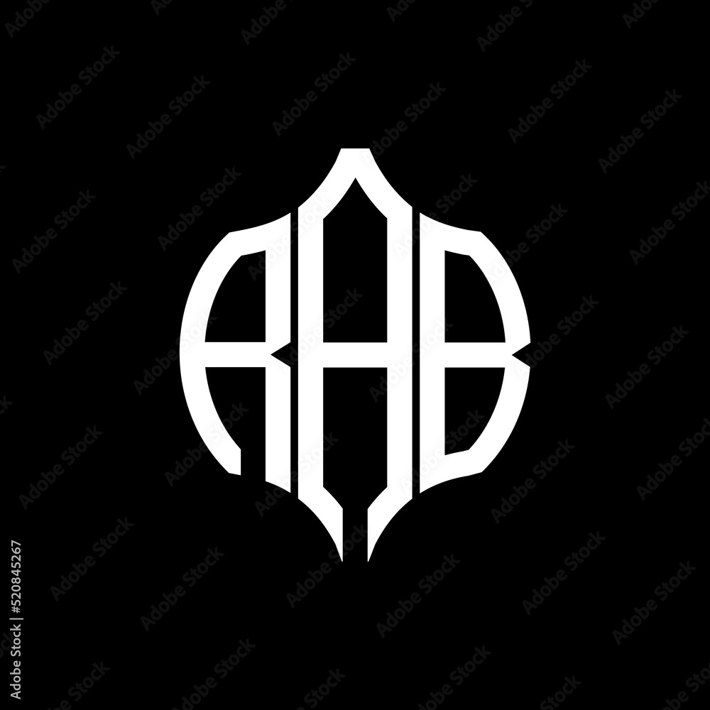 RAB letter logo. RAB best black background vector image. RAB Monogram ...