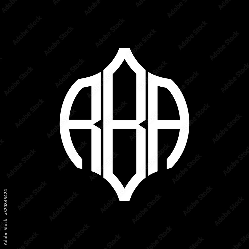 RBA letter logo. RBA best black background vector image. RBA Monogram ...