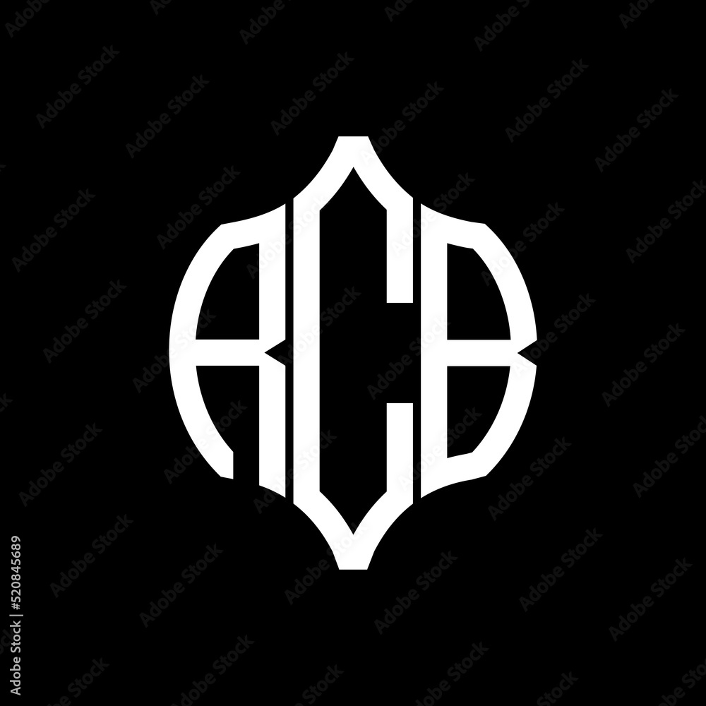 RCB letter logo. RCB best black background vector image. RCB Monogram ...