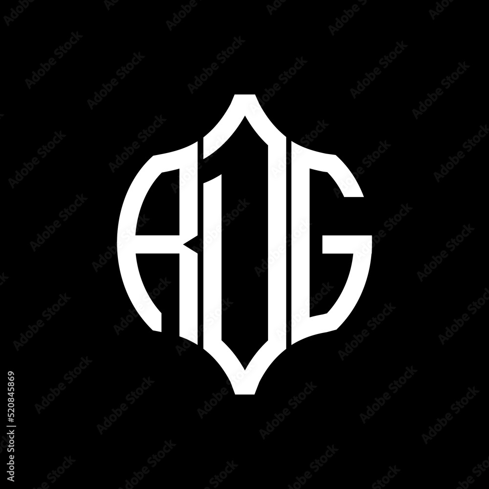 RDG letter logo. RDG best black background vector image. RDG Monogram ...