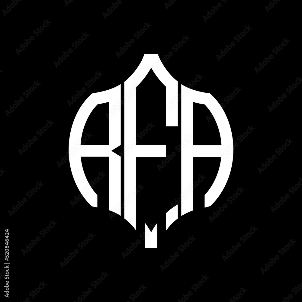 Rfa Letter Logo Rfa Best Black Background Vector Image Rfa Monogram