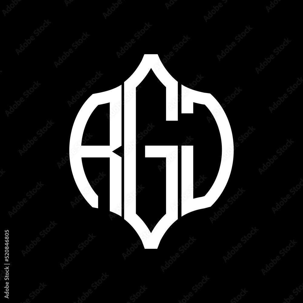 RGJ letter logo. RGJ best black background vector image. RGJ Monogram ...