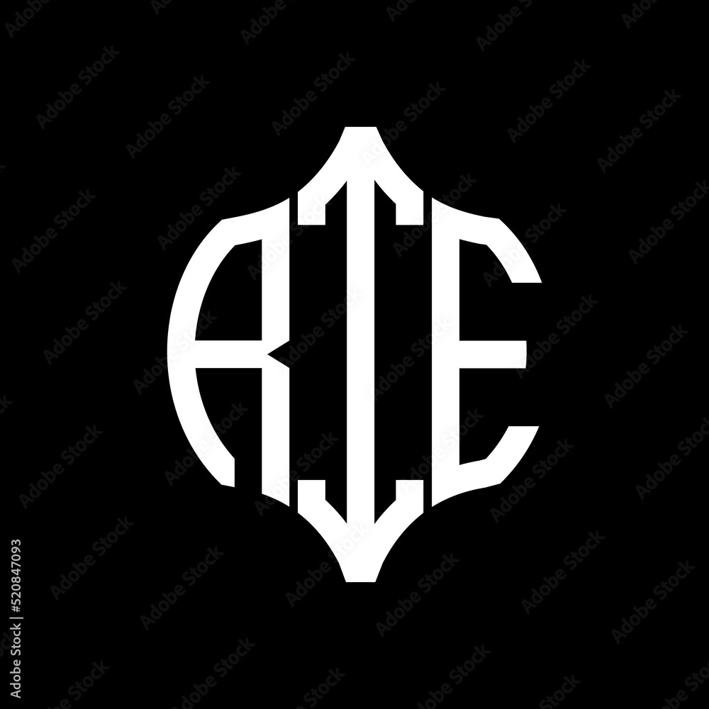 RIE letter logo. RIE best black background vector image. RIE Monogram ...