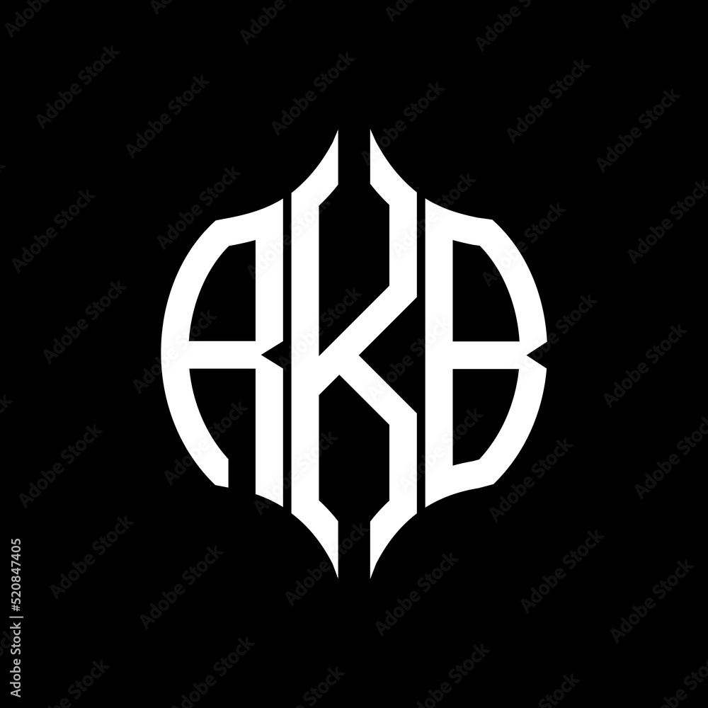 RKB letter logo. RKB best black background vector image. RKB Monogram ...