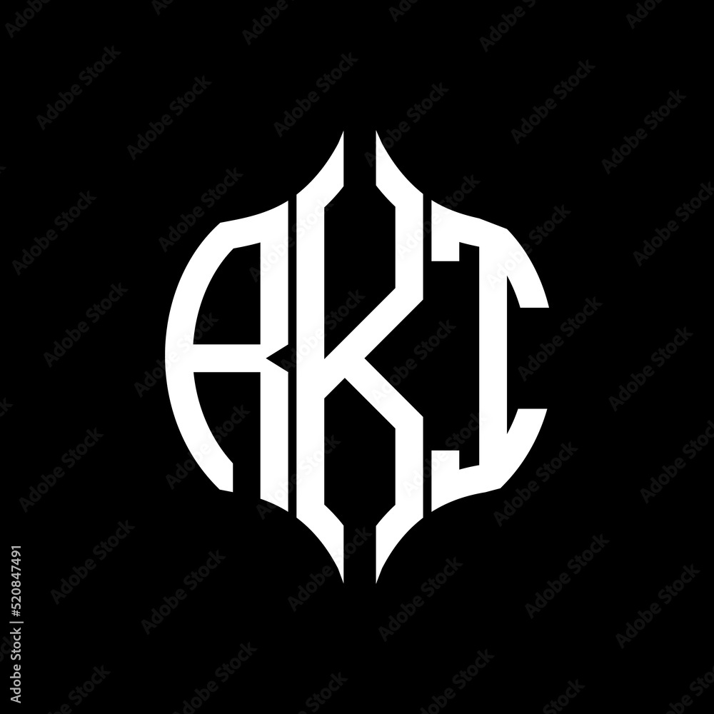 RKI letter logo. RKI best black background vector image. RKI Monogram ...