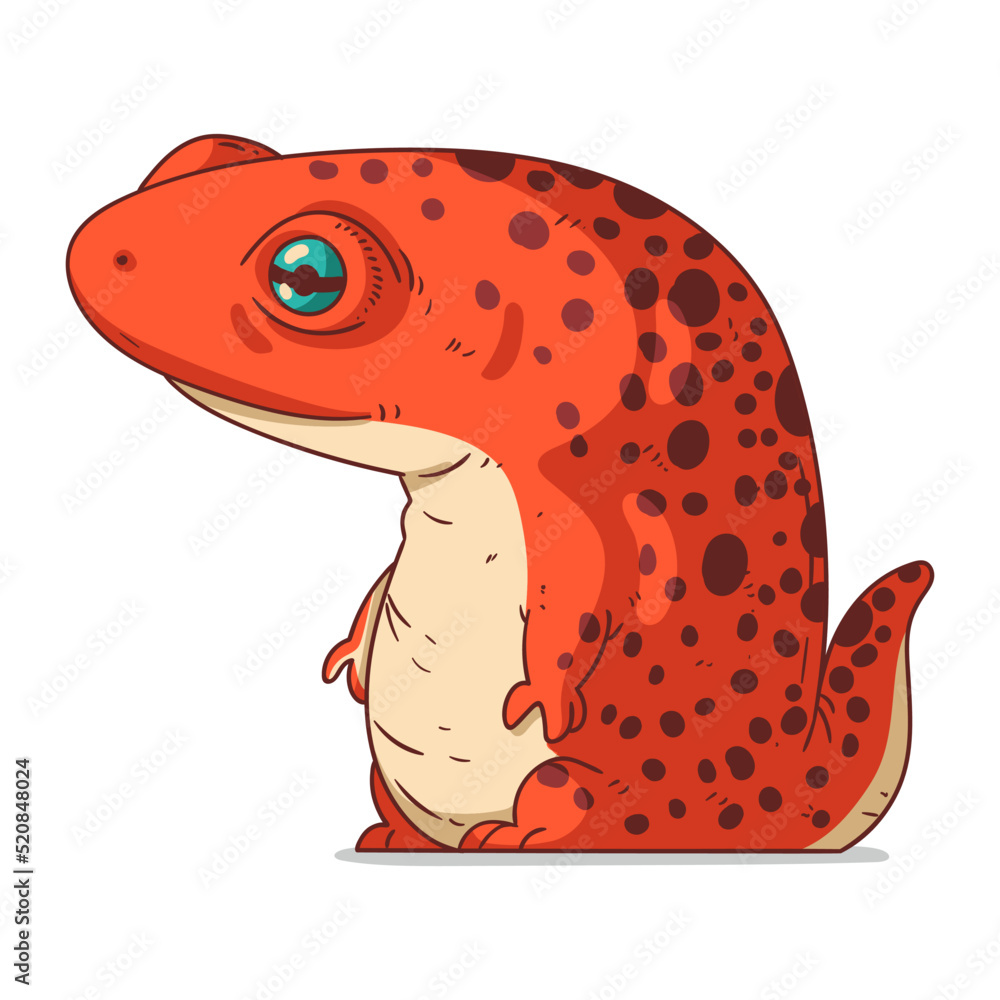 A Newt, isolated vector illustration. Cute cartoon picture of a ...