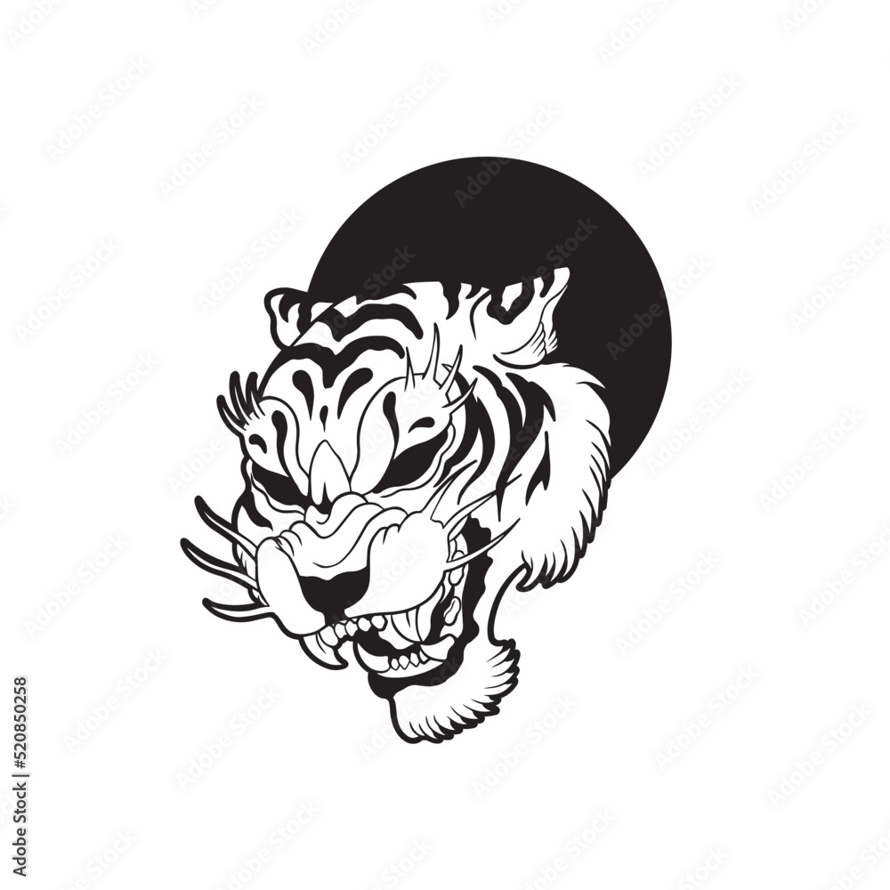 tiger head vector, tiger icon Stock Vector | Adobe Stock