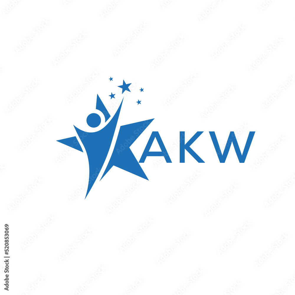 AKW Letter logo white background .AKW Business finance logo design ...