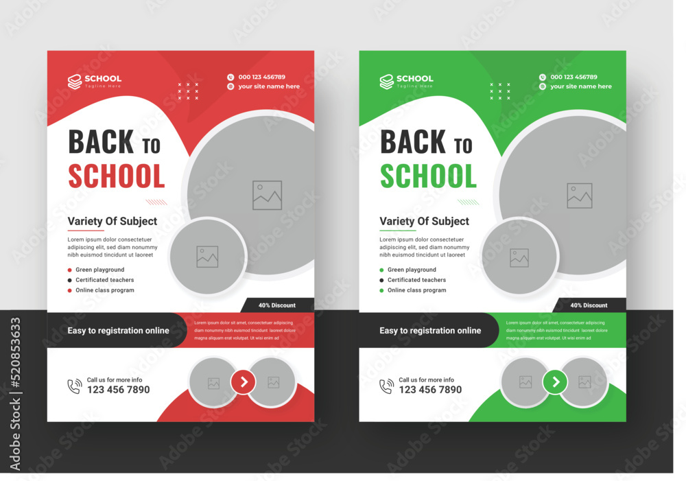 School admission Education Flyer Template Design, Back to School Party ...