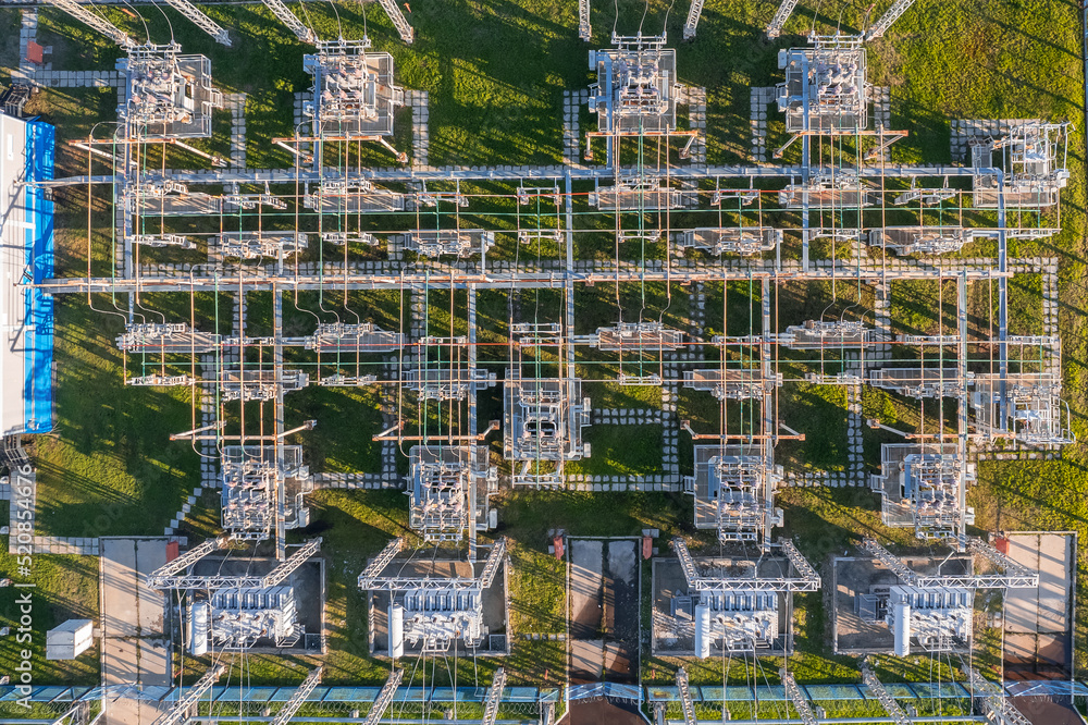 Industrial application of drone. Photo Industry inspections electric ...