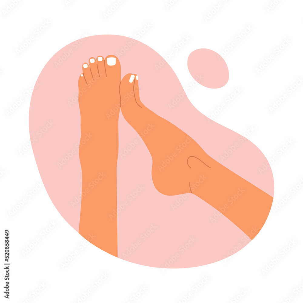 Female feet with pedicure. Nail polish, pedicure spa. Nail care, beauty ...