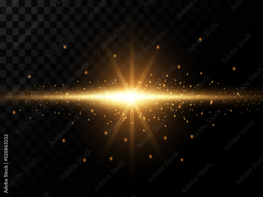To center a bright flash. Yellow glowing light explodes on a ...