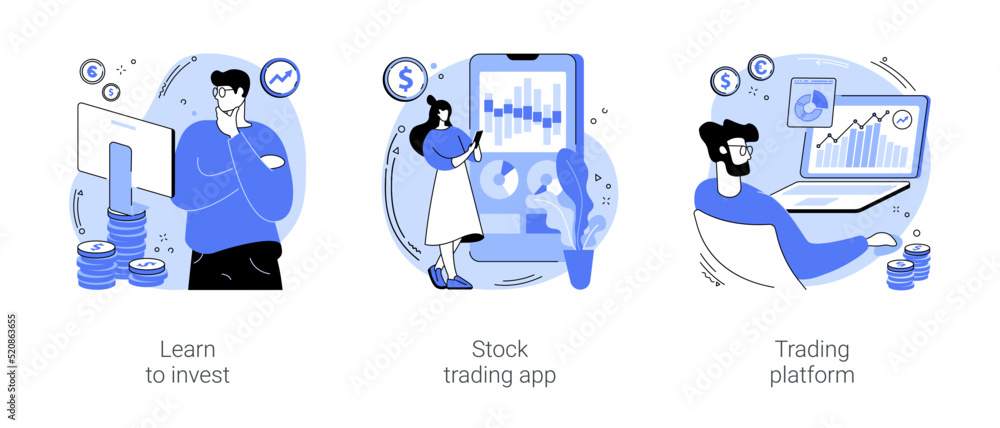 Stock trade isolated cartoon vector illustrations se Stock Vector ...
