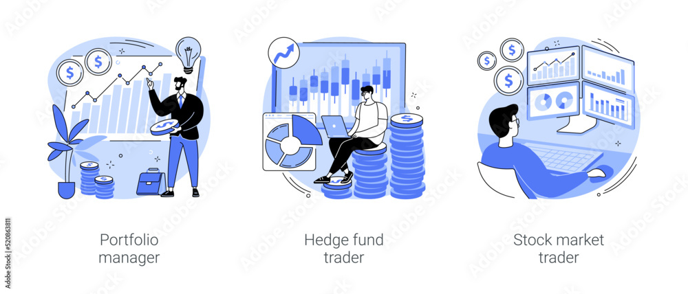 Stock market trade isolated cartoon vector illustrations se Stock ...
