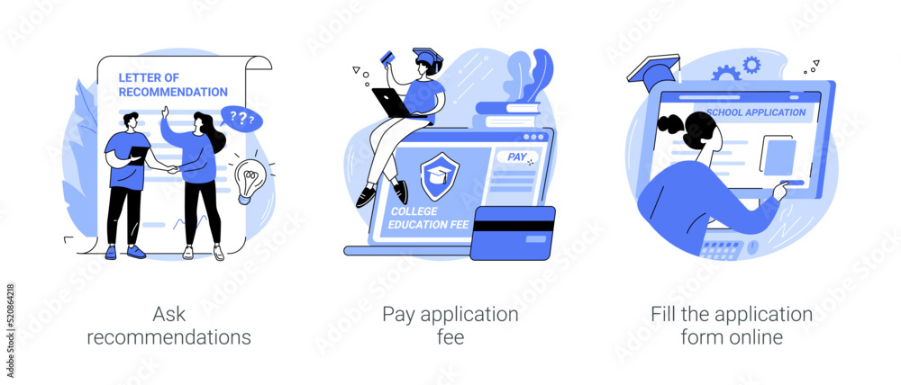 College application isolated cartoon vector illustrations se Stock ...