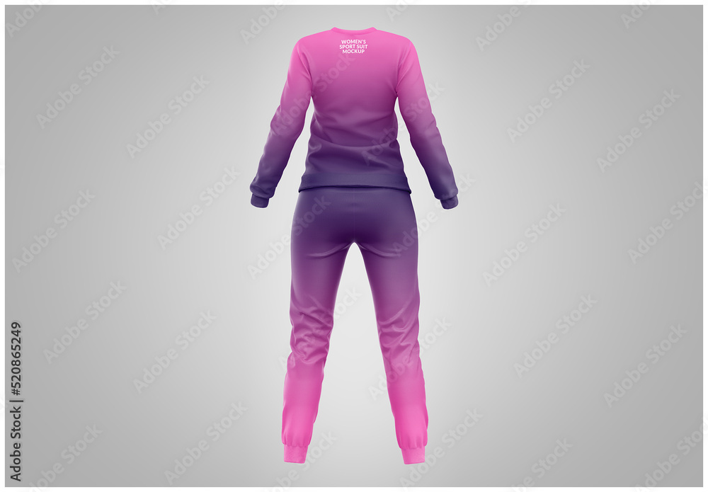 Womens Sport Suit Mockup Back View Stock Template | Adobe Stock