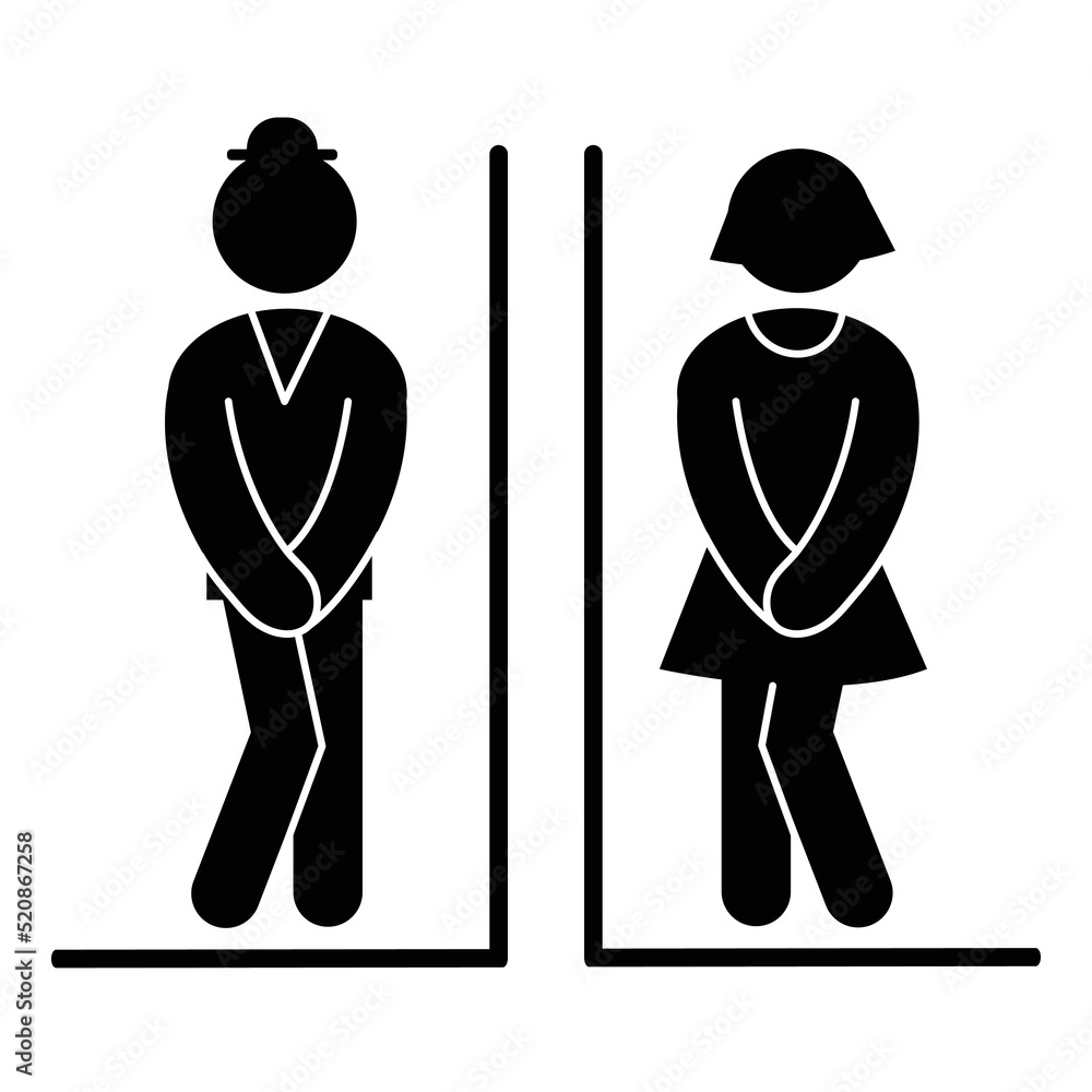Toilet pictograms for girls and boys Stock Vector | Adobe Stock
