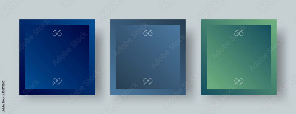 Quote Templates Vector Set. Quotation Marks Isolated on Modern Gradient ...