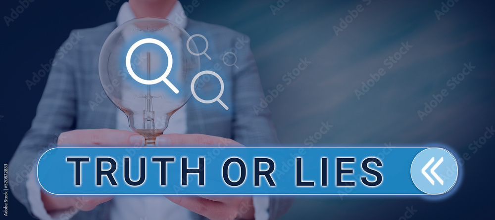 Hand writing sign Truth Or Lies. Business approach Decide between a ...