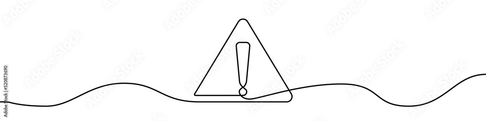 Dangerous sign line continuous drawing vector. One line dangerous sign ...