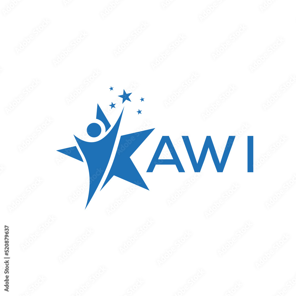 AWI Letter logo white background .AWI Business finance logo design ...