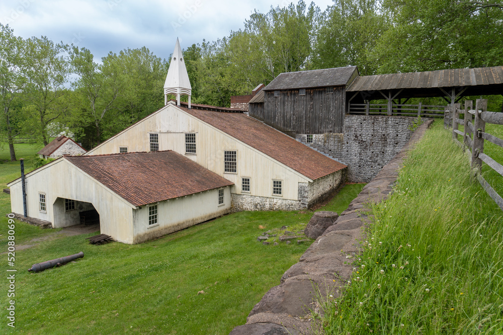 Hopewell Furnace National Historic Site in Pennsylvania. Cast house ...