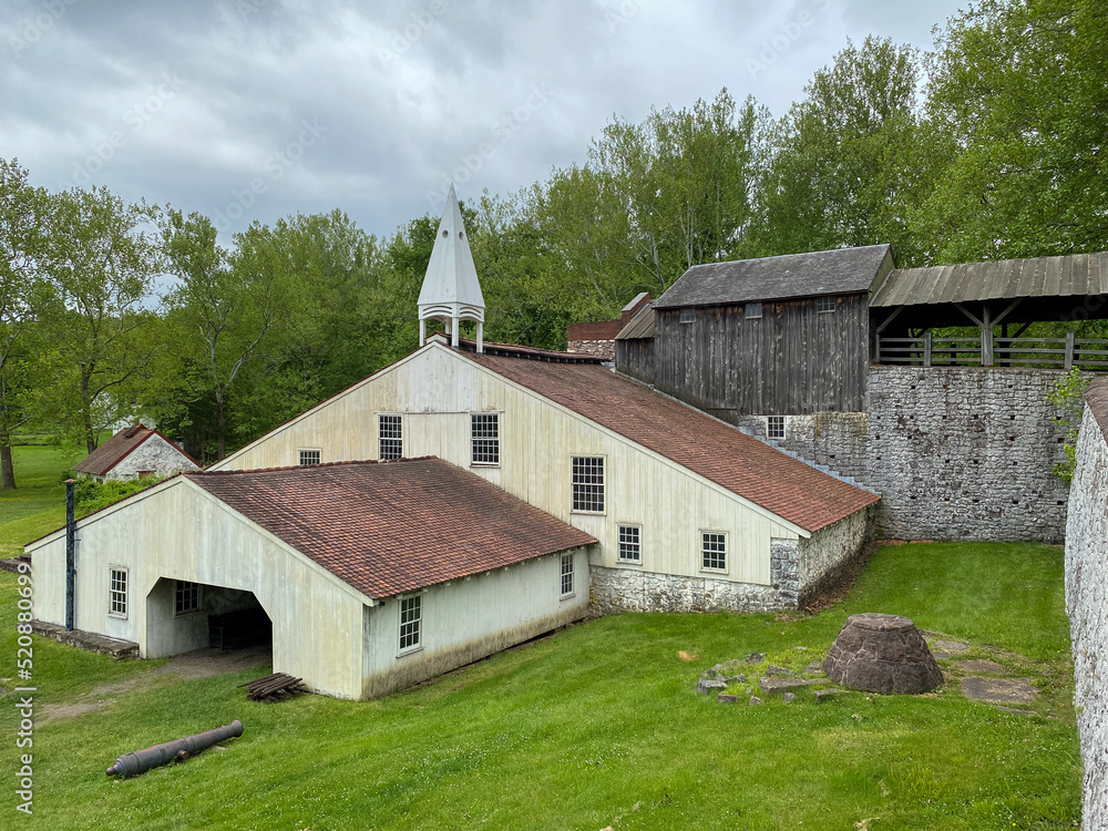 Hopewell Furnace National Historic Site in Pennsylvania. Cast house ...