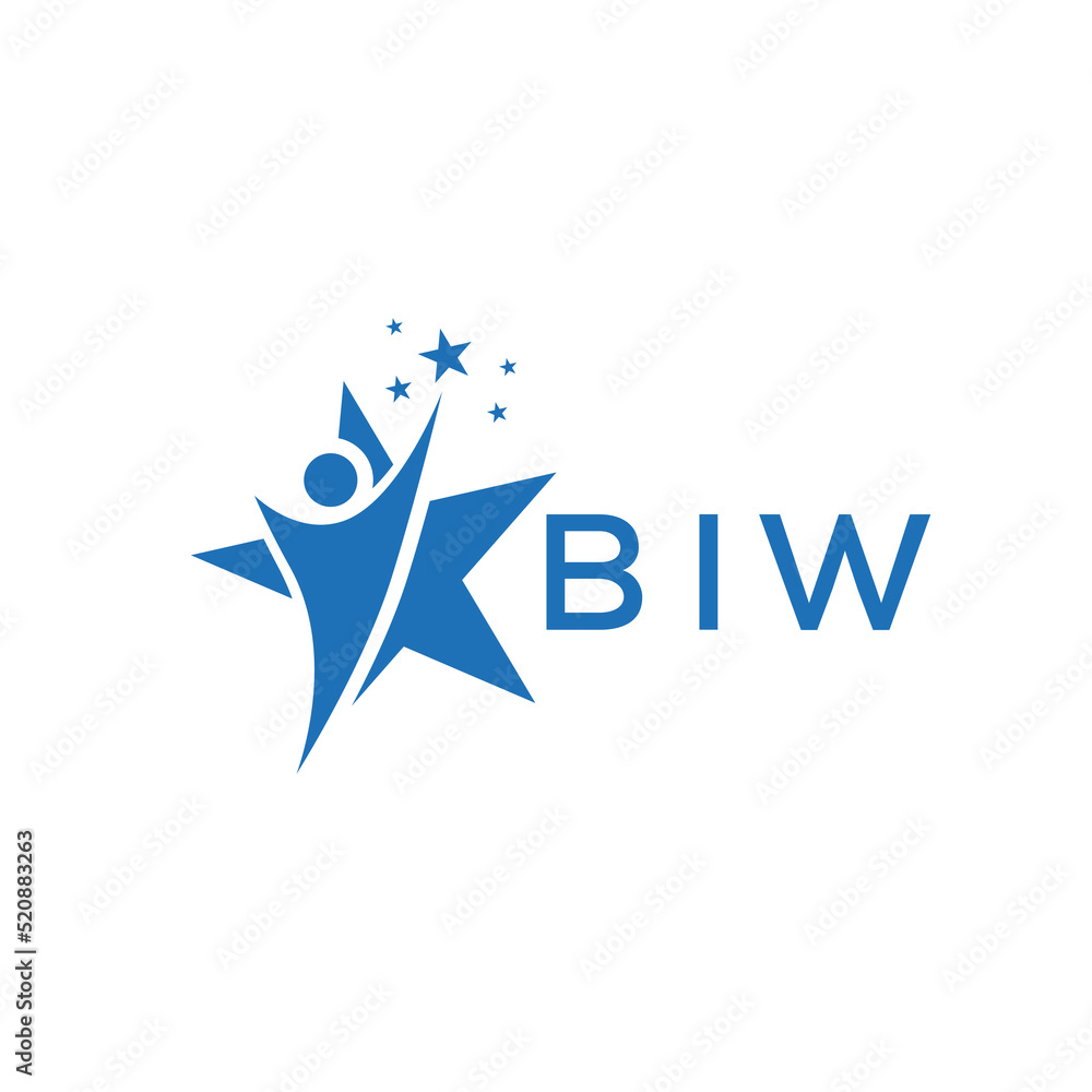 BIW Letter logo white background .BIW Business finance logo design ...