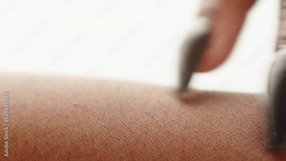 Vídeo do Stock: Touching black skin texture close-up. Native African ...