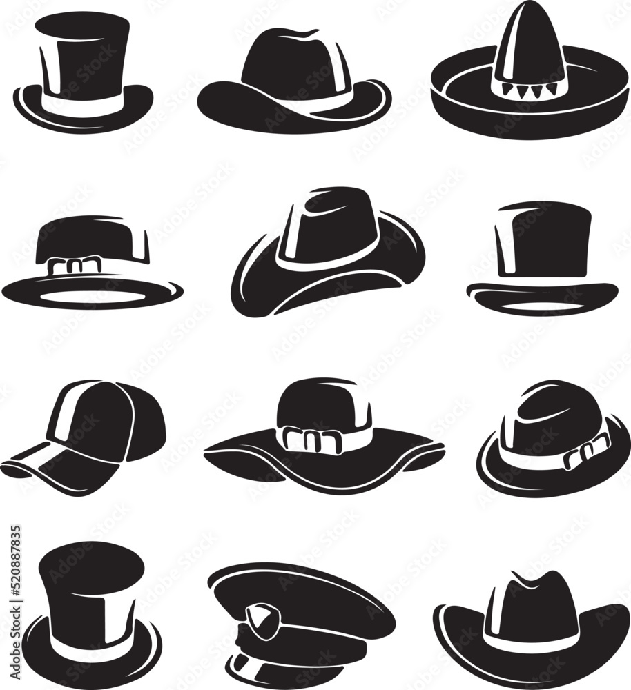 Diferentes tipos de sombrero, Sombreros silueta, Sombreros, diferentes ... Diferentes tipos de sombrero, Sombreros silueta, Sombreros, diferentes ...