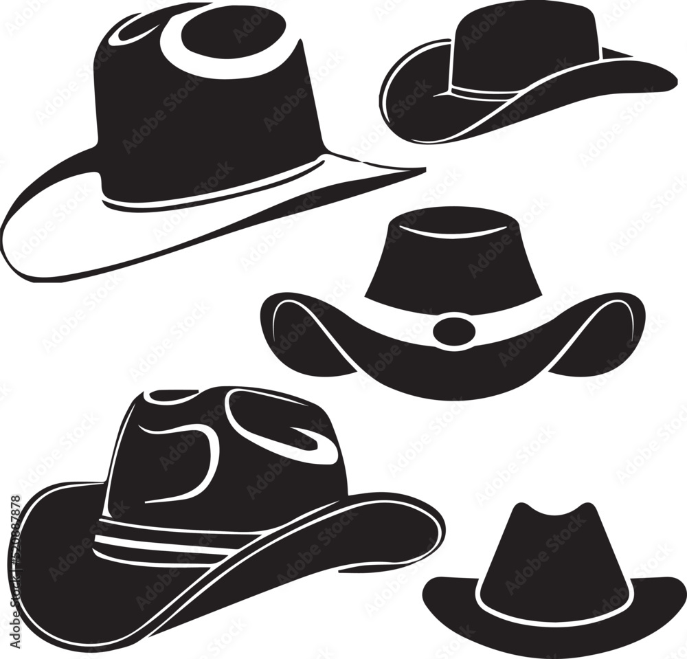 Vettoriale Stock Diferentes tipos de sombrero, Sombreros silueta ... Vettoriale Stock Diferentes tipos de sombrero, Sombreros silueta ...