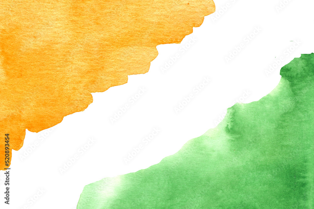Abstract tricolor Indian flag. Watercolor illustration of background ...
