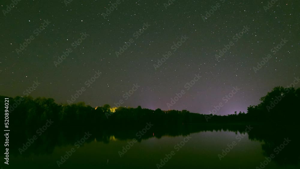 Vidéo Stock Stars spinning around Polaris, multiple meteor showers ...