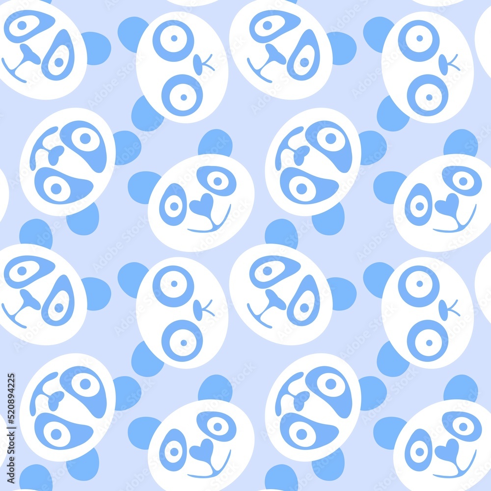 Animals cartoon seamless panda pattern for kids clothes print and ...