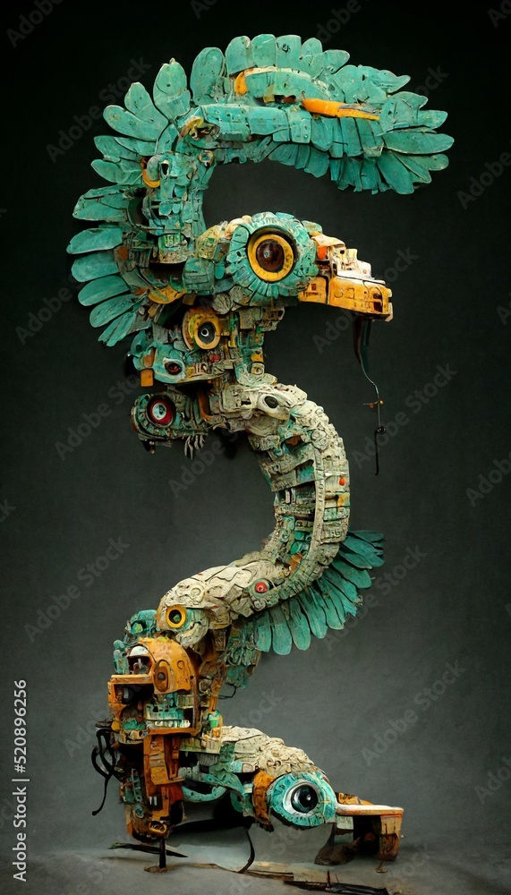 Futuristic cyberpunk robot snake. High-tech steampunk robot from the ...