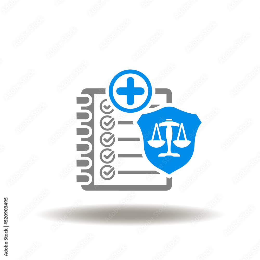 Vector illustration of checklist with medicine pharmacy cross and ...