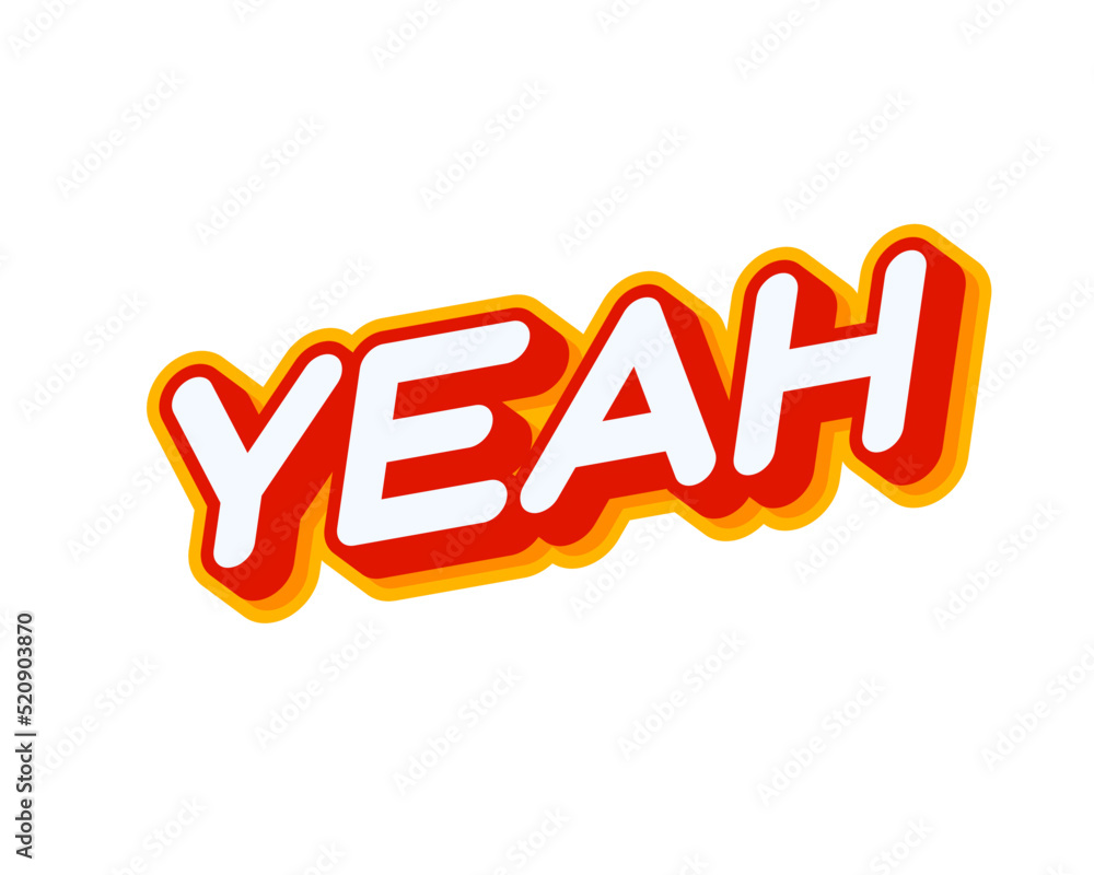 Lettering yeah. Comic text sound effects. Lettering isolated on white ...