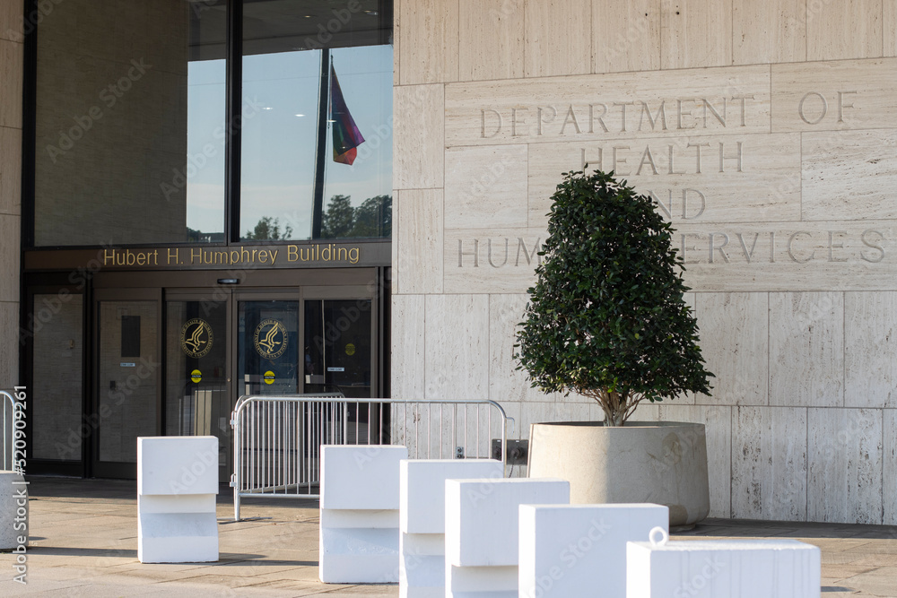 Washington, DC, USA - June 24, 2022: The entrance to the Hubert H ...