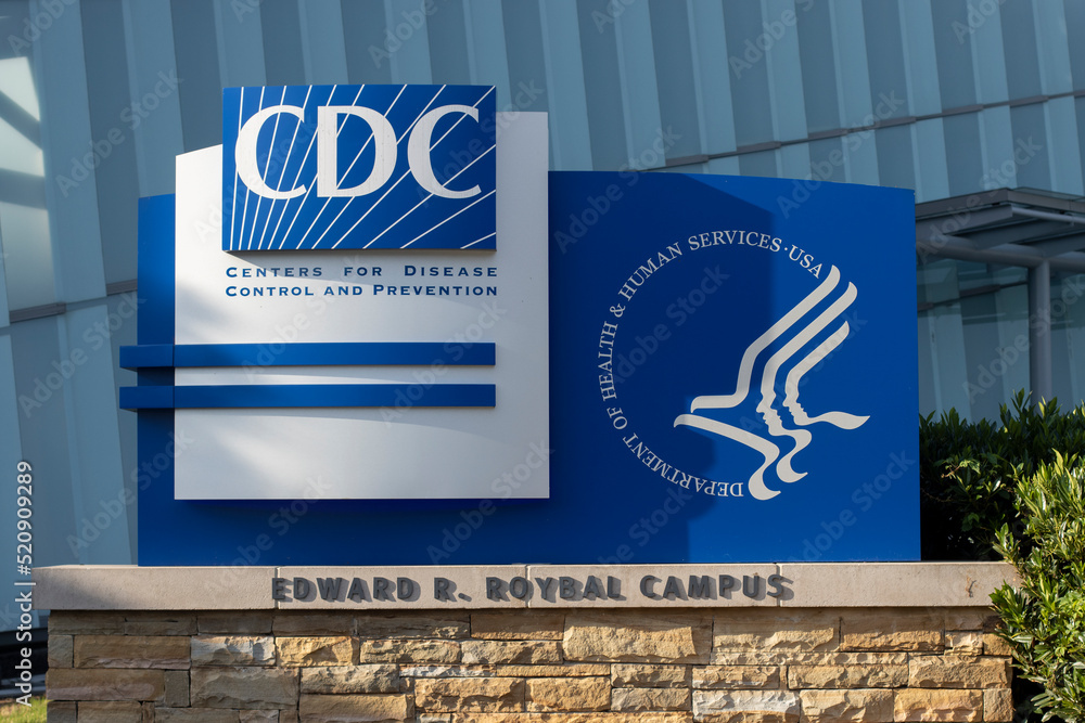 Atlanta, GA, USA - June 15, 2022: The Closeup of the CDC logo seen at ...