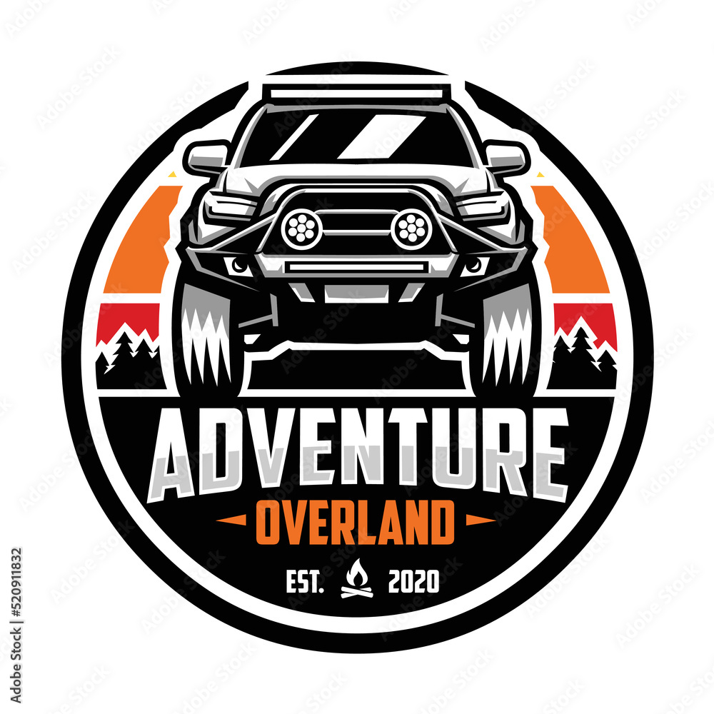 Adventure overland circle emblem logo vector isolated. Best for offroad ...
