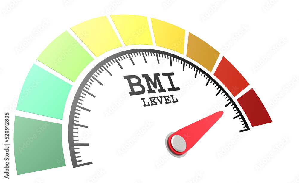 BMI level measuring scale with color indicator Stock Illustration ...