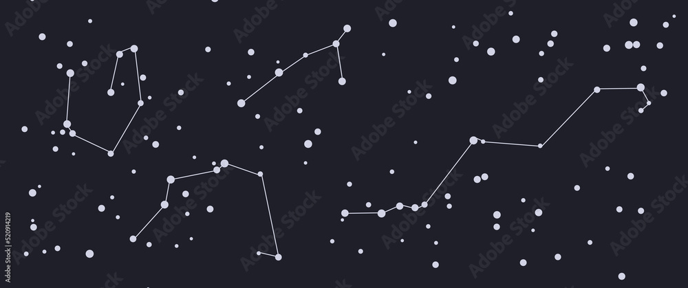 Star constellation illustration, abstract star constellation ...