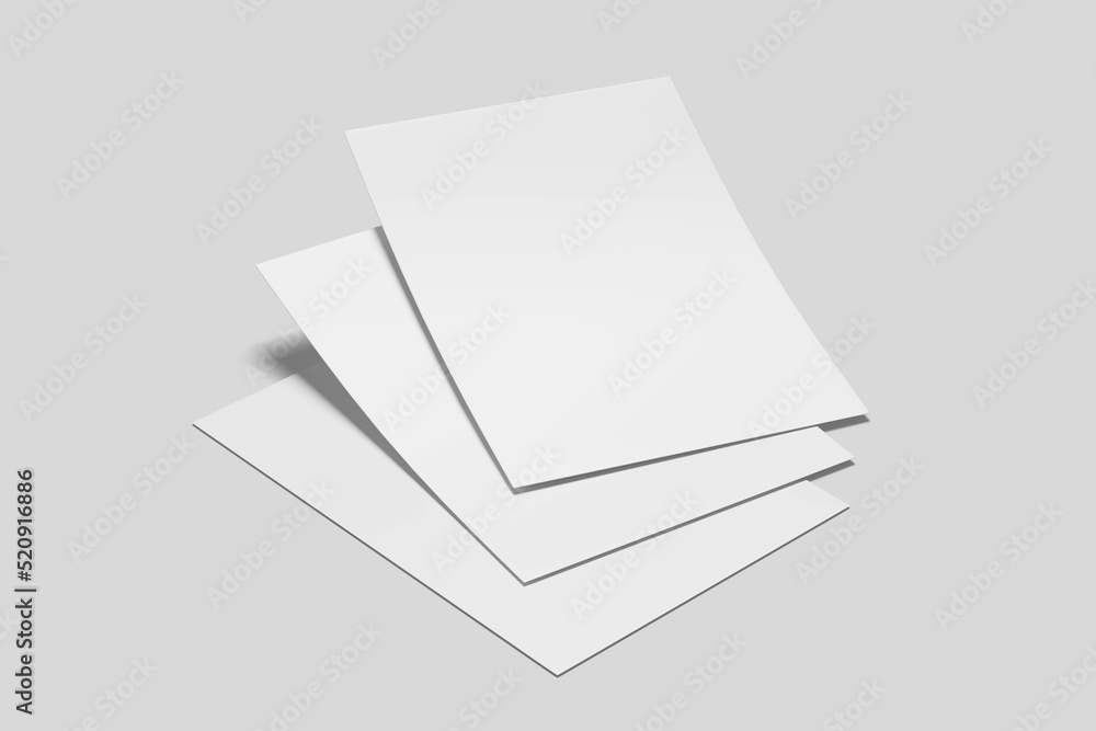 Realistic blank flyer illustration for mockup. 3D Render. Stock ...