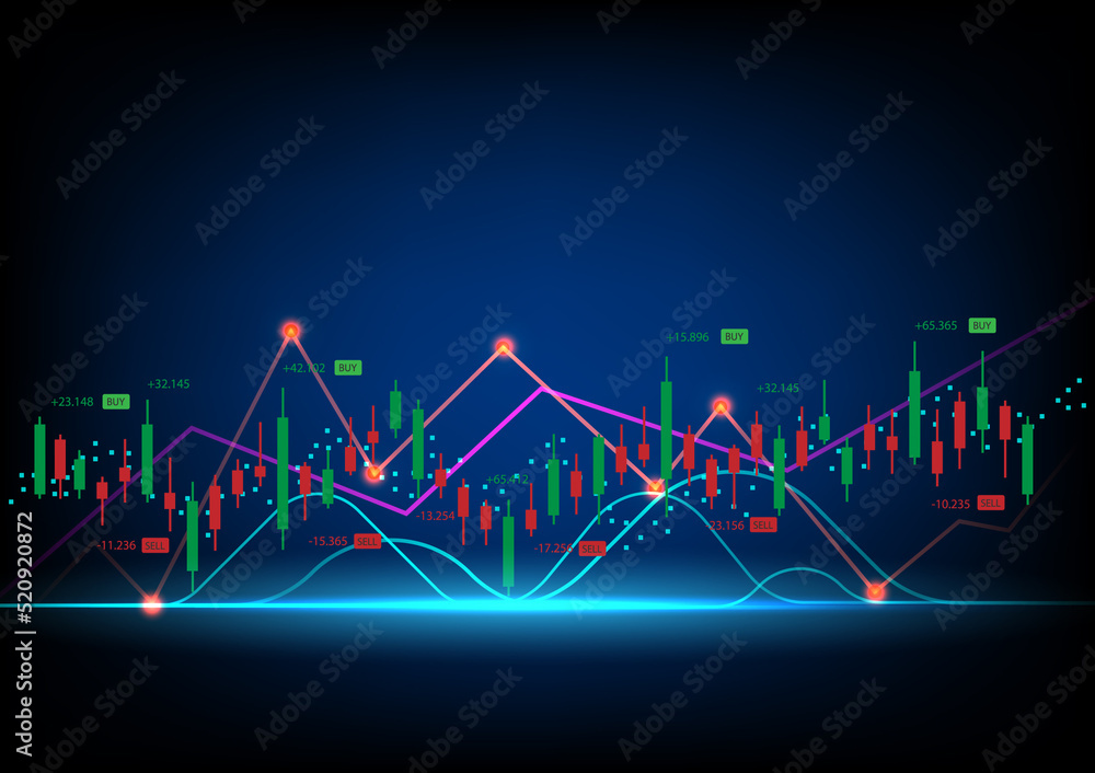 Stock market financial technology abstract graph pattern background ...