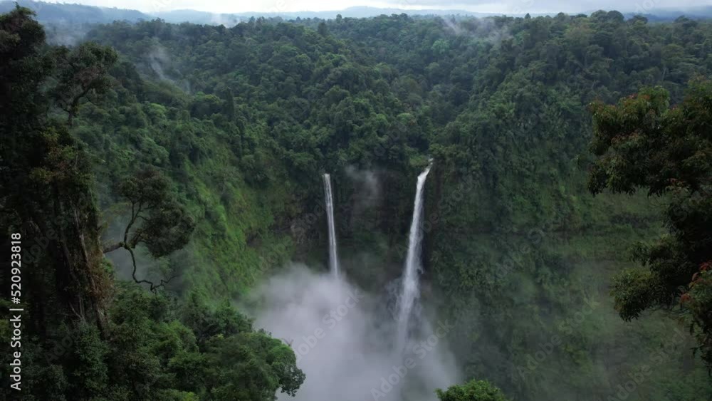 Tad Fane Waterfall, a picturesque twin set of waterfalls spilling over ...