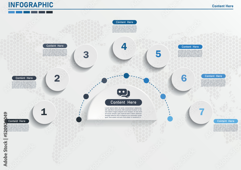7 circle Template Business Infographic design.Chart, graph, diagram ...