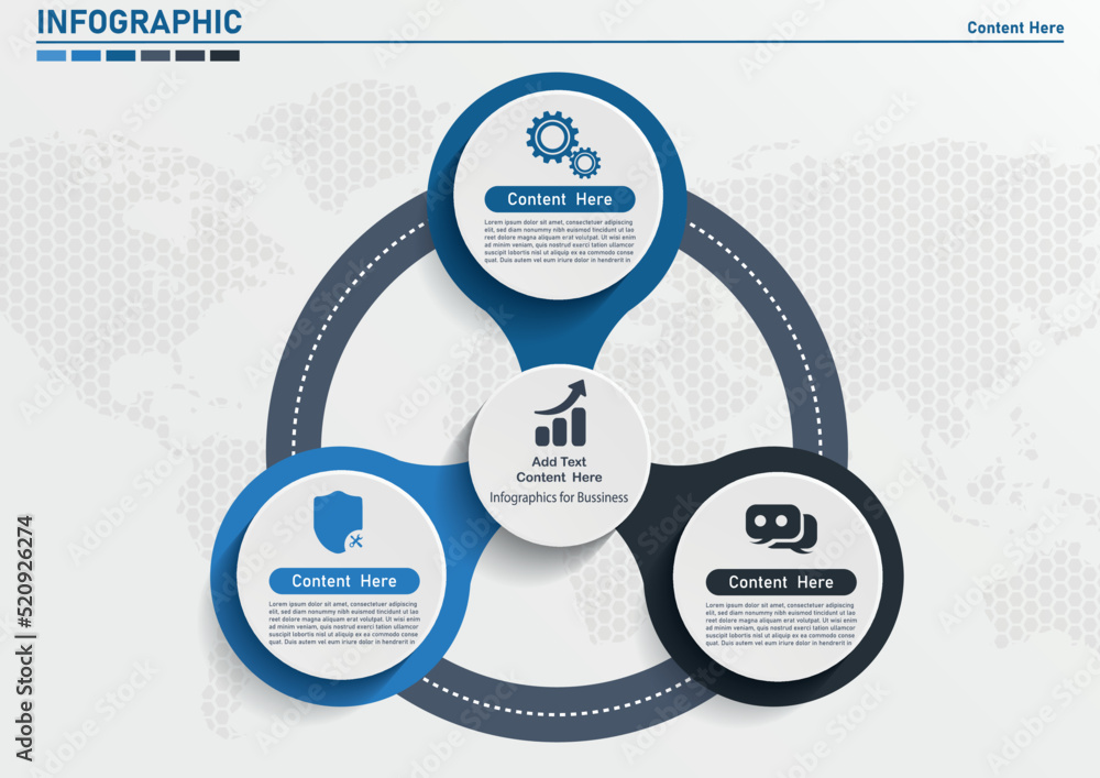 3 circle.Three Circles Cycle Slide Template Business Infographic design ...