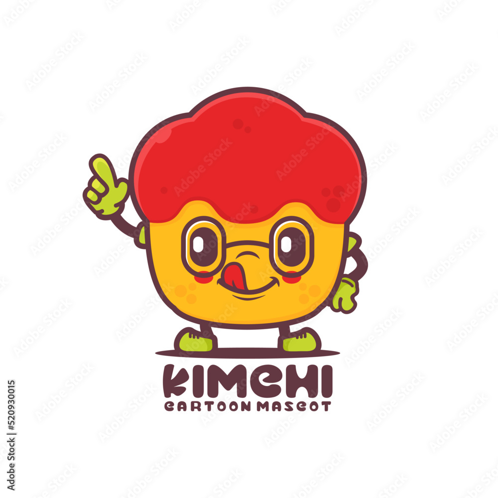 Kimchi cartoon mascot. korean traditional food vector illustration ...
