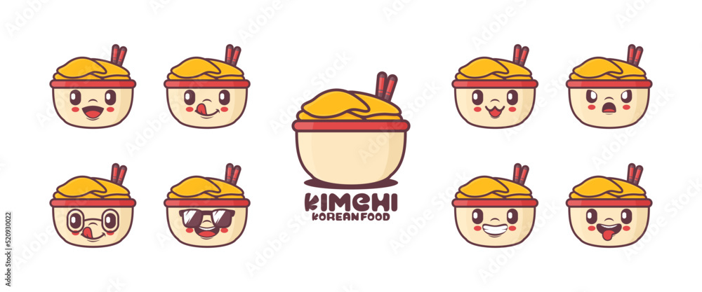 kimchi cartoon. korean traditional food vector illustration. icon ...